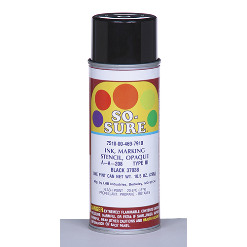 SO-SURE® Aerosol Stencil Ink - Black, 37038 | Abel Supply