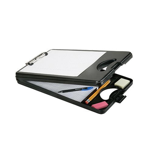DeskMate II Plastic Storage Clipboard - Black | Abel Supply