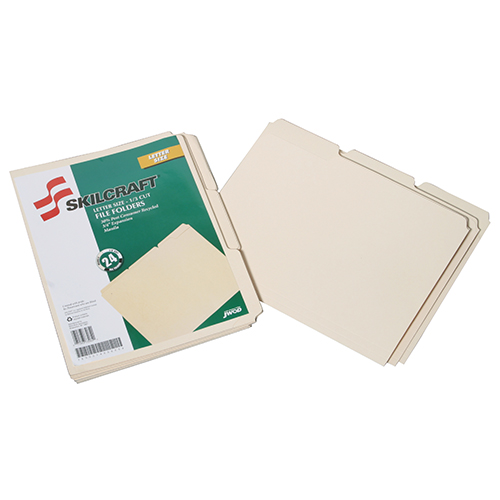 File Folder - Manila - 1/3 Cut, 24/PG - Letter | Abel Supply
