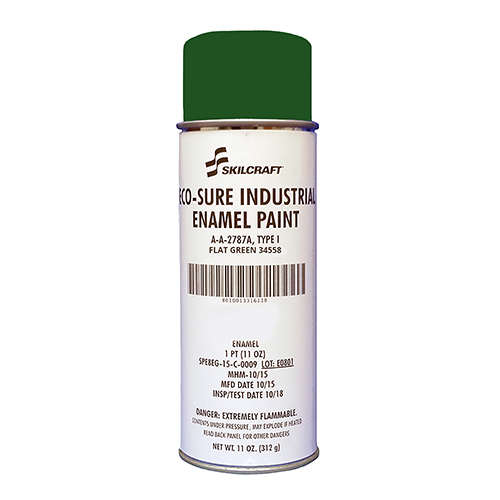 ECO-SURE® Industrial Enamel Aerosol Paint - Flat Green, 34558 | Abel Supply