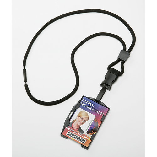 SKILCRAFT® Dual Sided ID Holders - 36" Lanyard - Clear/Black | Abel Supply